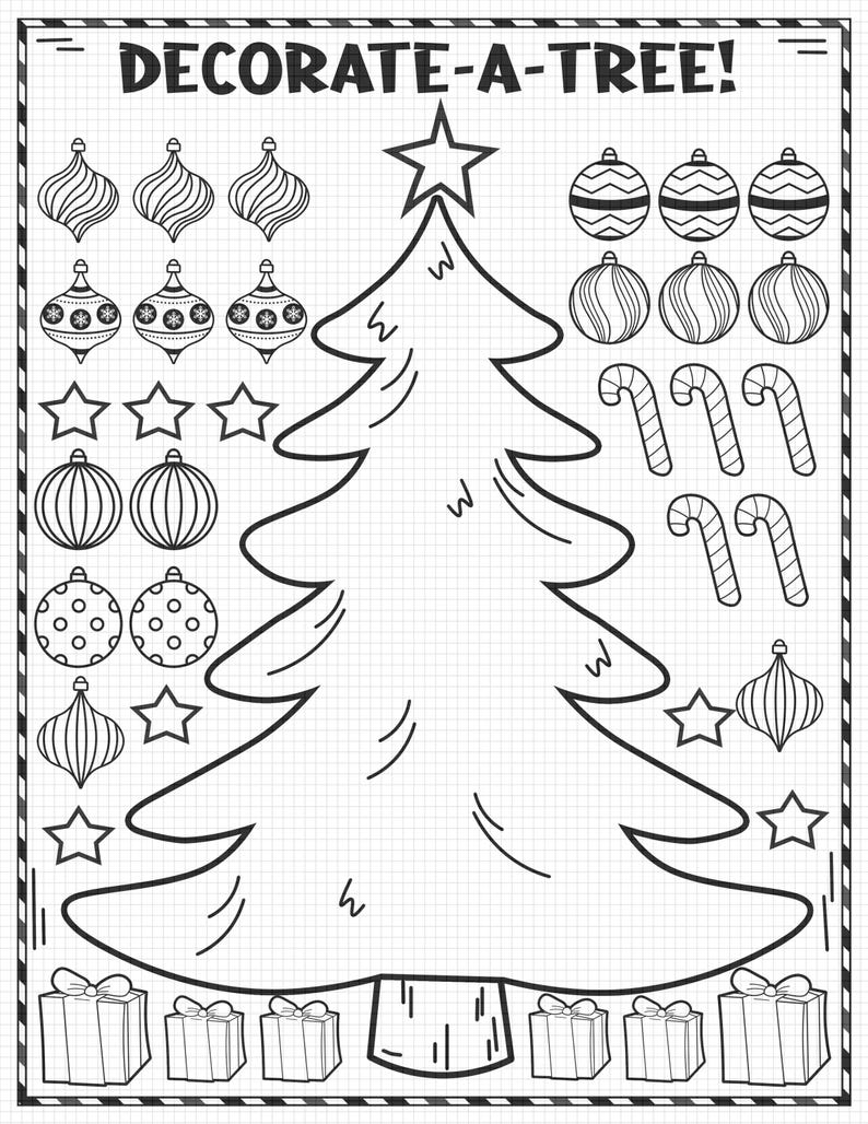 Christmas Tree Coloring Craft – Kids Activity Printable (PDF) - Etsy