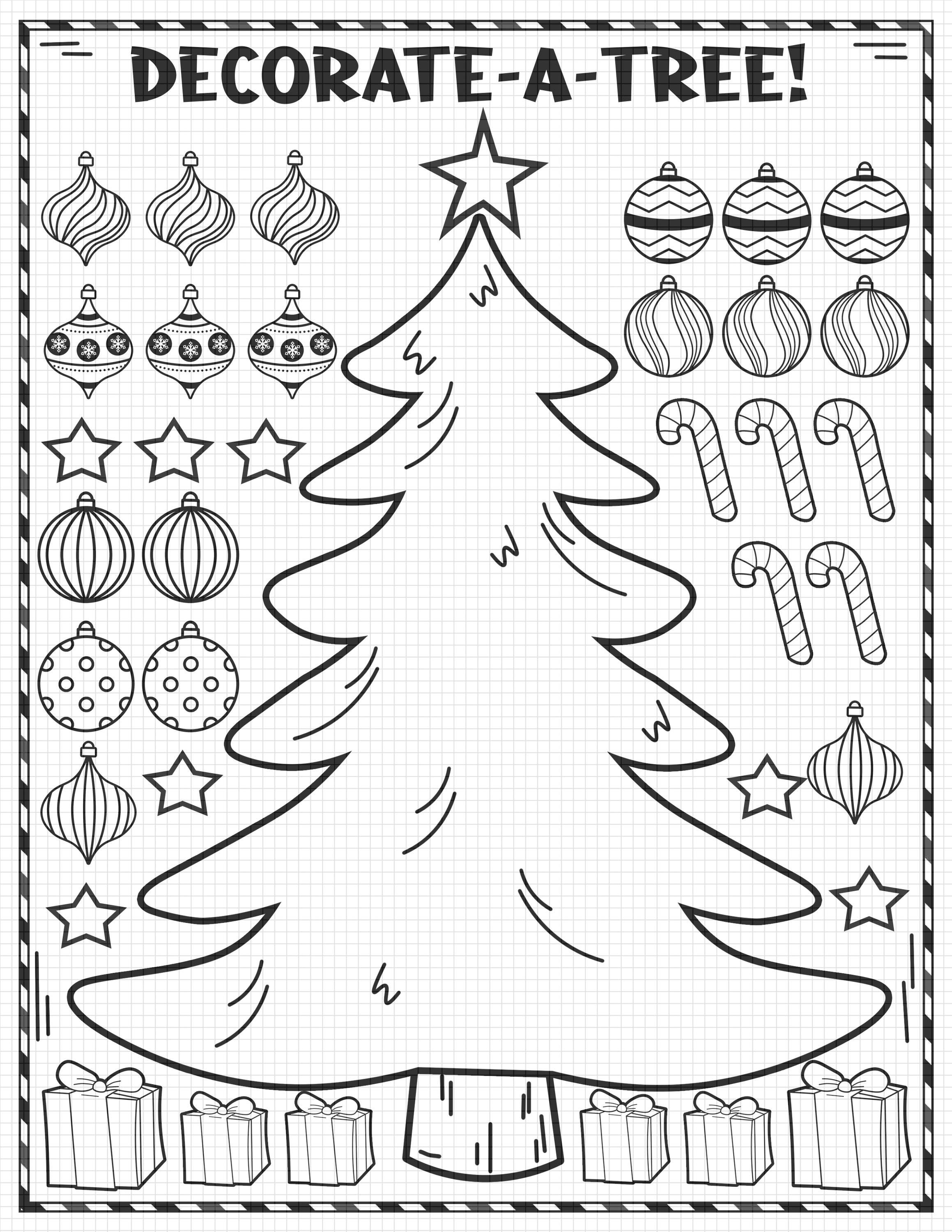 Kids Christmas Coloring Printable - "christmas TREE Crafts" Kids, Table ...