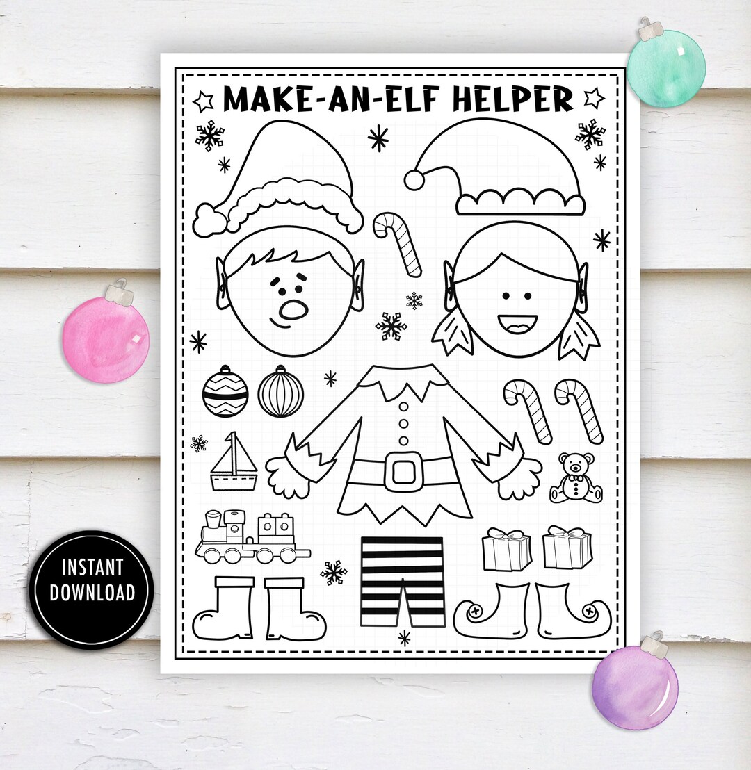 Elf Activity Printable- "christmas Crafts" Elf Activities, Cut and ...