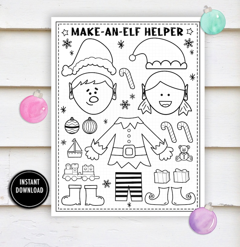 Elf Activity Printable- "christmas Crafts" Elf Activities, Cut and ...
