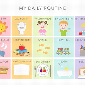 Toddler Visual Schedule Printable: daily SCHEDULE Chart Kids Daily ...