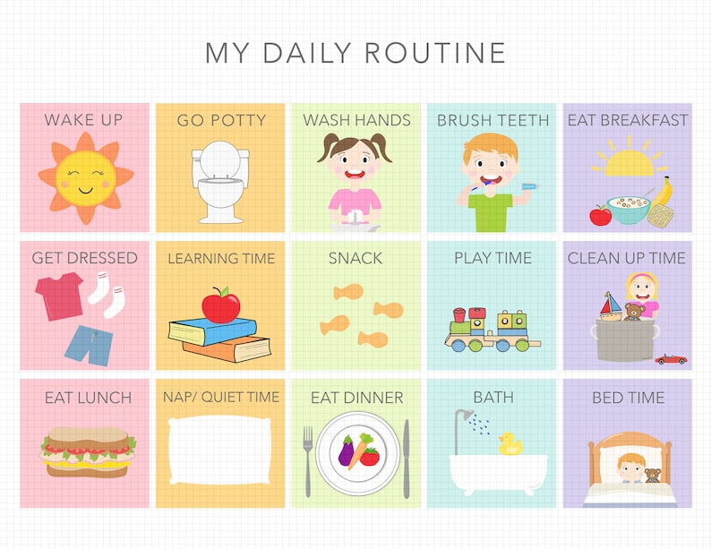 Toddler Visual Schedule Printable: daily SCHEDULE - Etsy