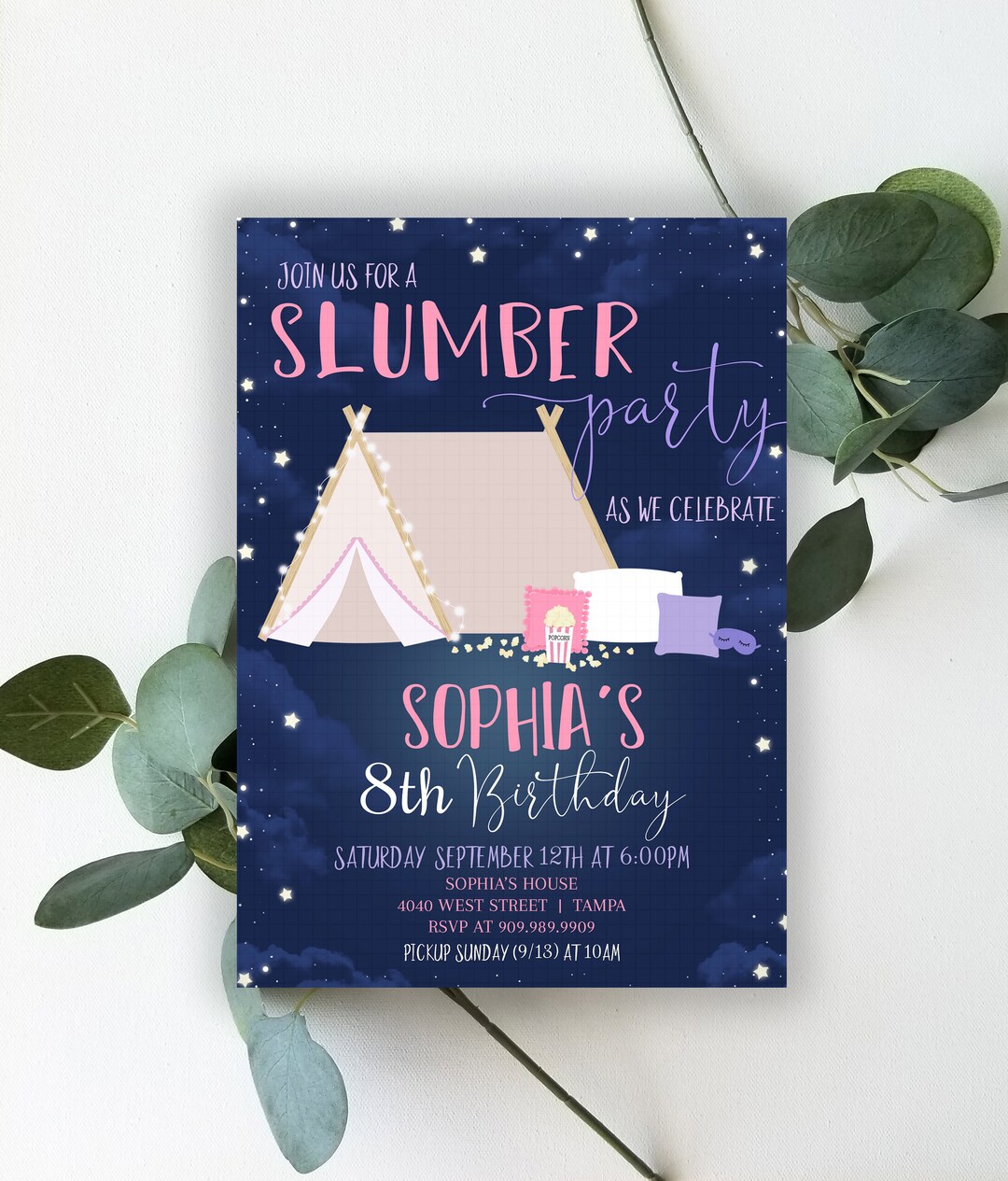 Slumber Party Invitation Printable: sleepover PARTY - Etsy
