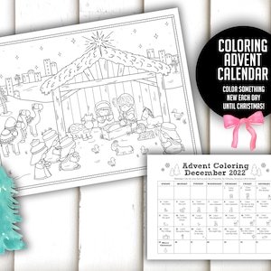 Nativity Coloring Kids Advent Calendar Christmas Coloring - Etsy