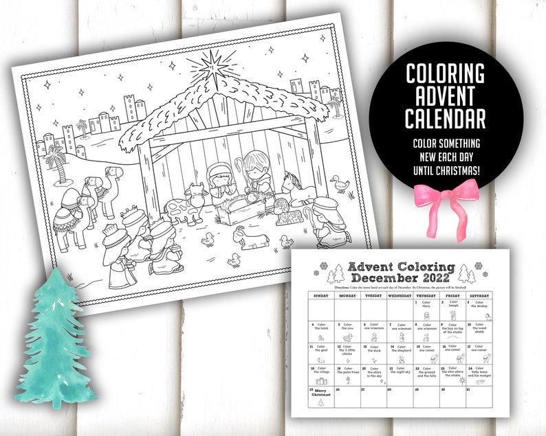 Nativity Coloring Kids Advent Calendar Christmas Coloring - Etsy