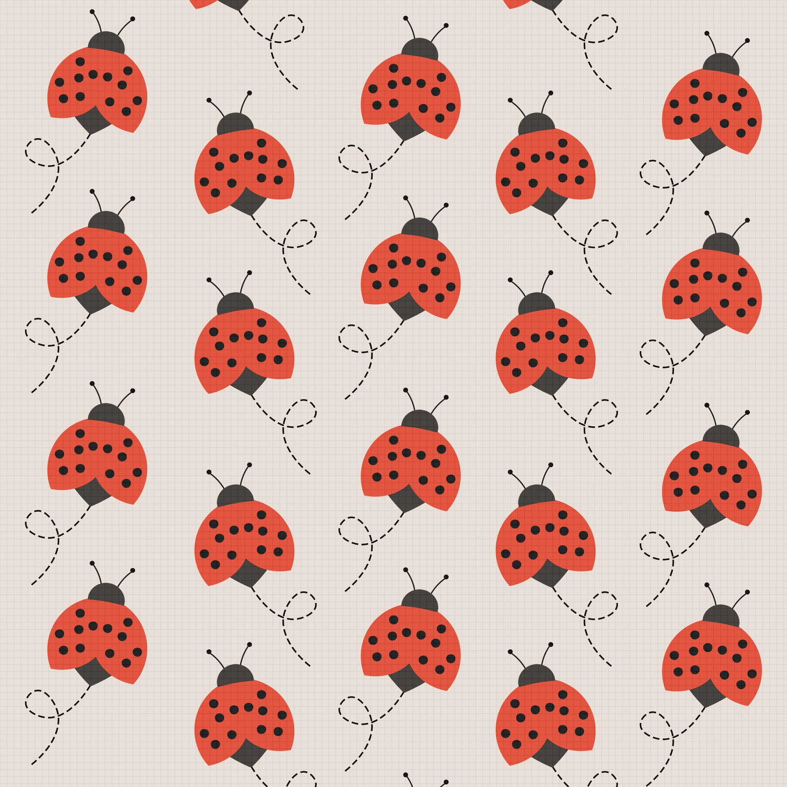 Ladybug Digital Paper ladybugs & Flowers - Etsy