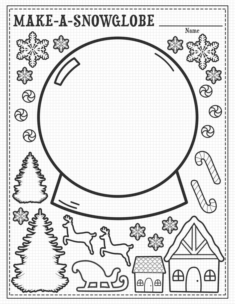 Printable Winter Snowglobe Craft PDF - Cut and Paste Christmas Activity ...