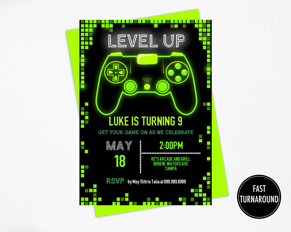Video Game Invitation Digital File: gamer - Etsy