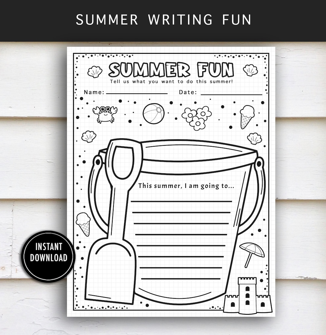 Summer Writing Activity: Beach Theme Printable (digital Download) - Etsy
