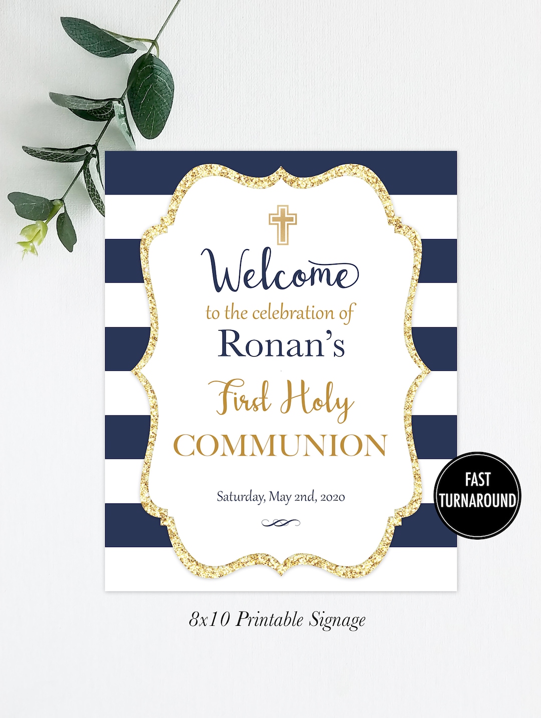 Boy First Communion Welcome Sign Printable: "first Communion" 8x10 ...