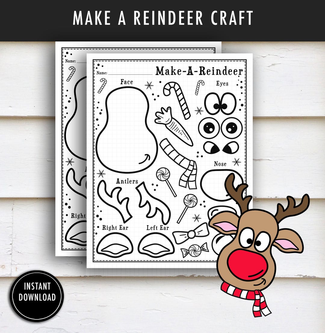 Make a Reindeer Craft | Cut and Paste | Winter Class Activities ...