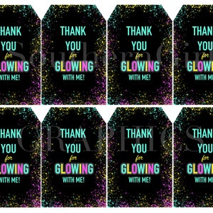 Neon Glow Favor Tag Printable Download: "glow FAVOR Tag" Glow in the ...