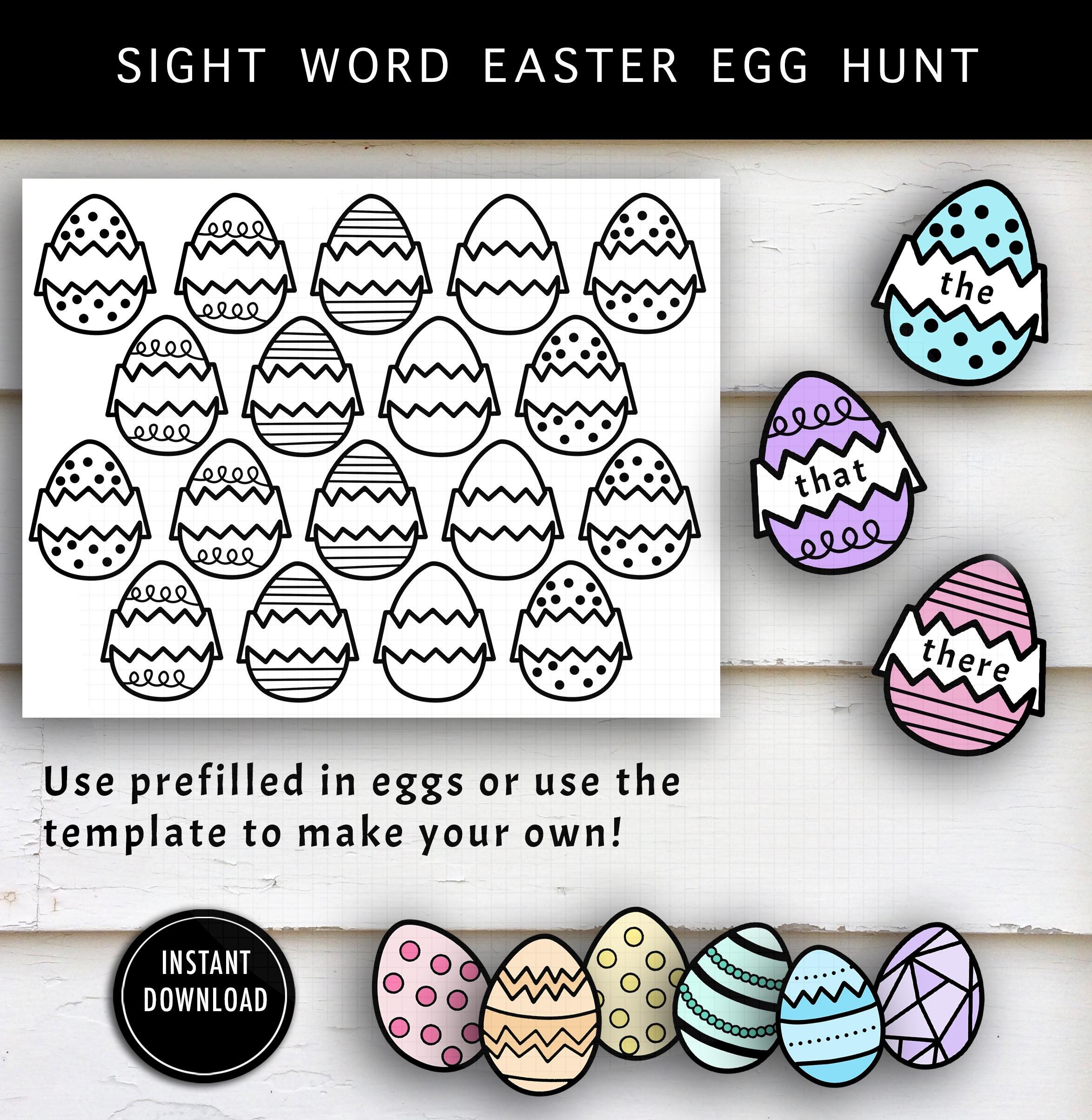 Easter Egg Sight Word Hunt Printable: Spring Learning (digital Download ...