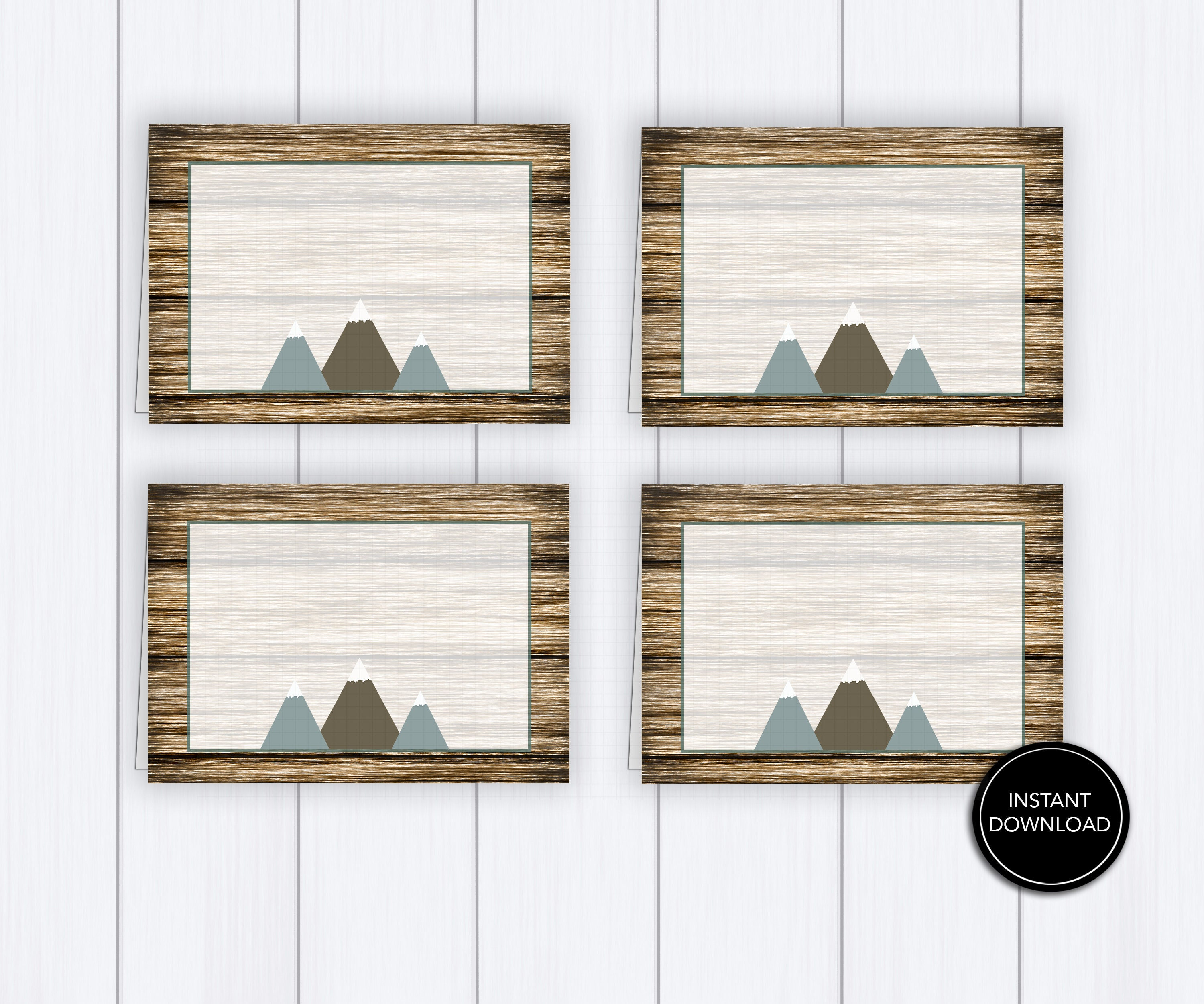 Adventure Mountain Tent Cards: Plaid Place Cards (printable PDF) - Etsy