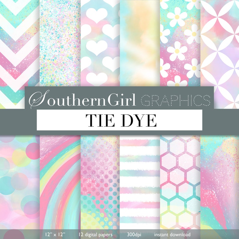 Tie Dye Digital Paper: tie Dye Tie Dye Patterns - Etsy