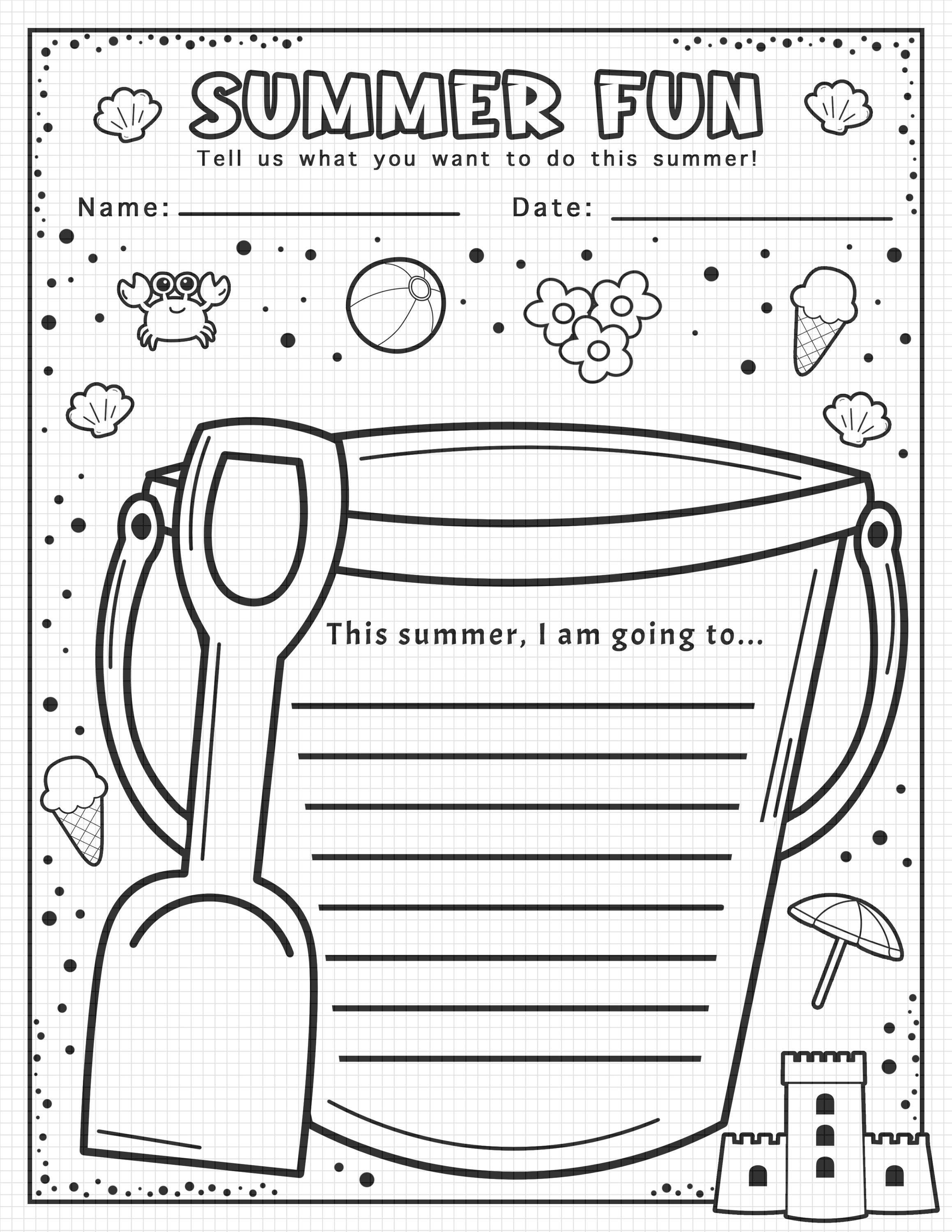 Summer Writing Activity: Beach Theme Printable (digital Download) - Etsy
