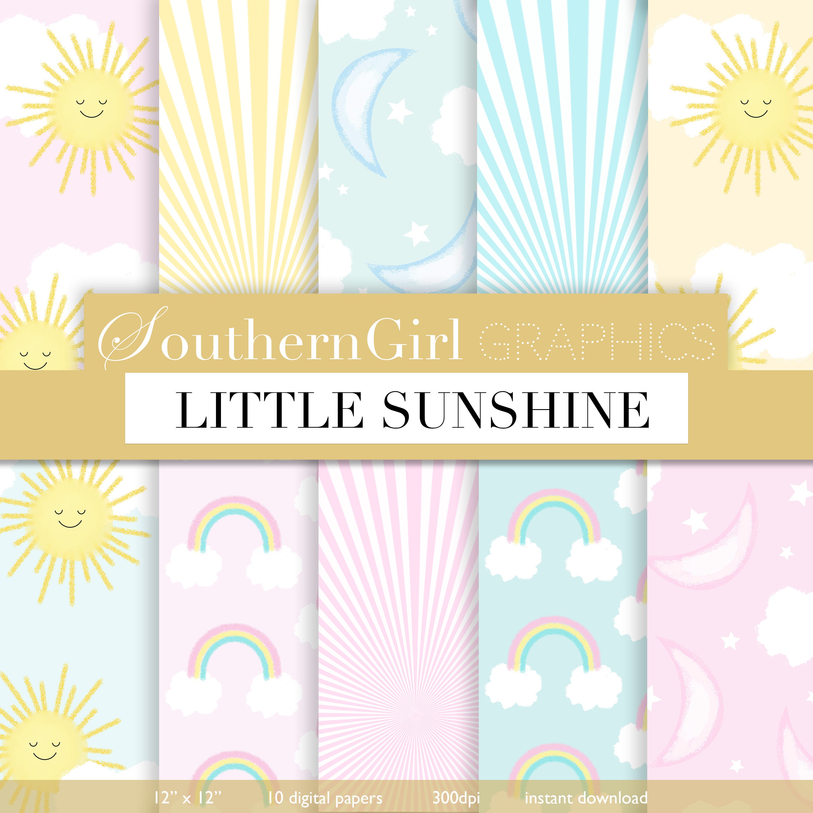 moon BABY SUNSHINE with sun baby boy baby girl rainbow stars patterns ...