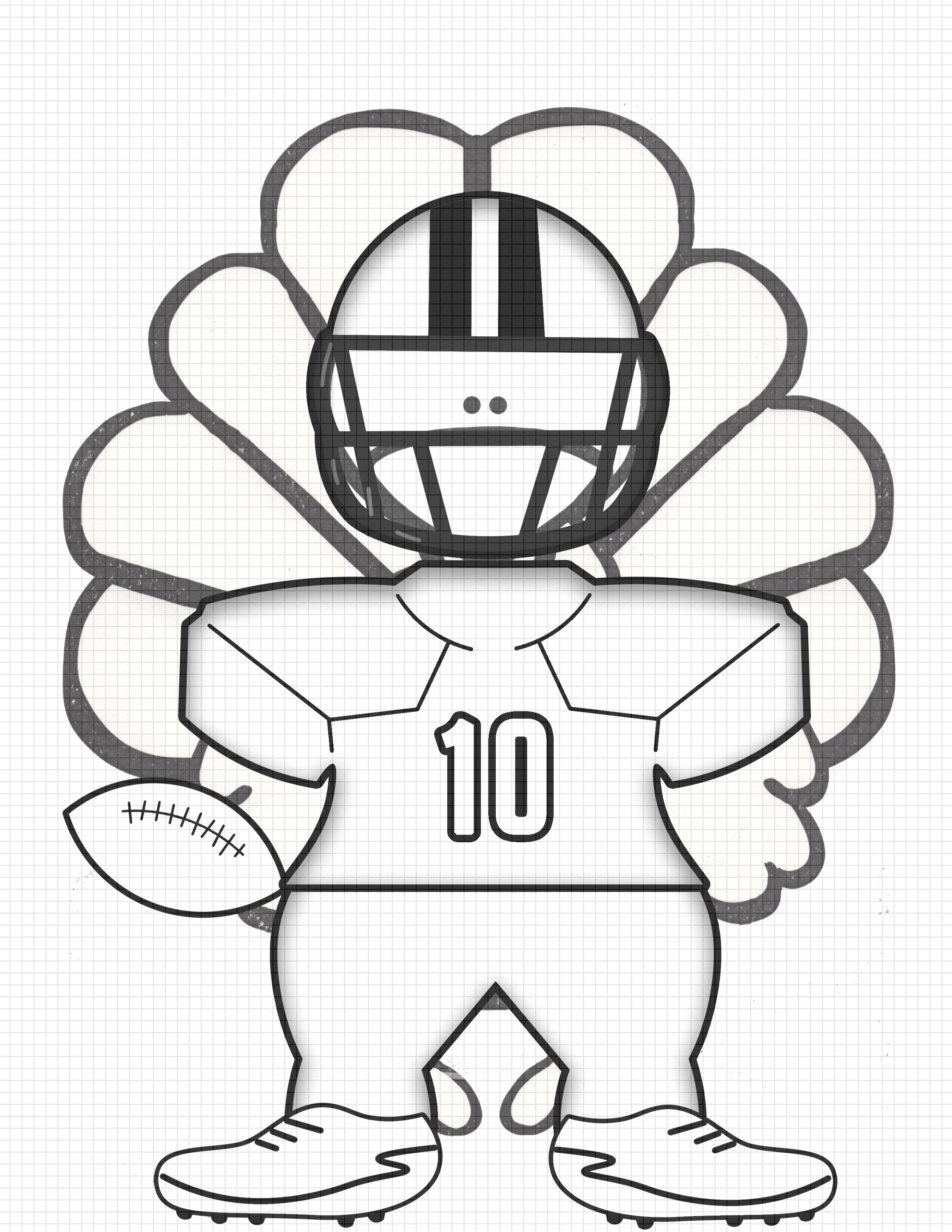 Coloring Football Turkey Disguise Clip Art - Football Turkey, Soccer ...