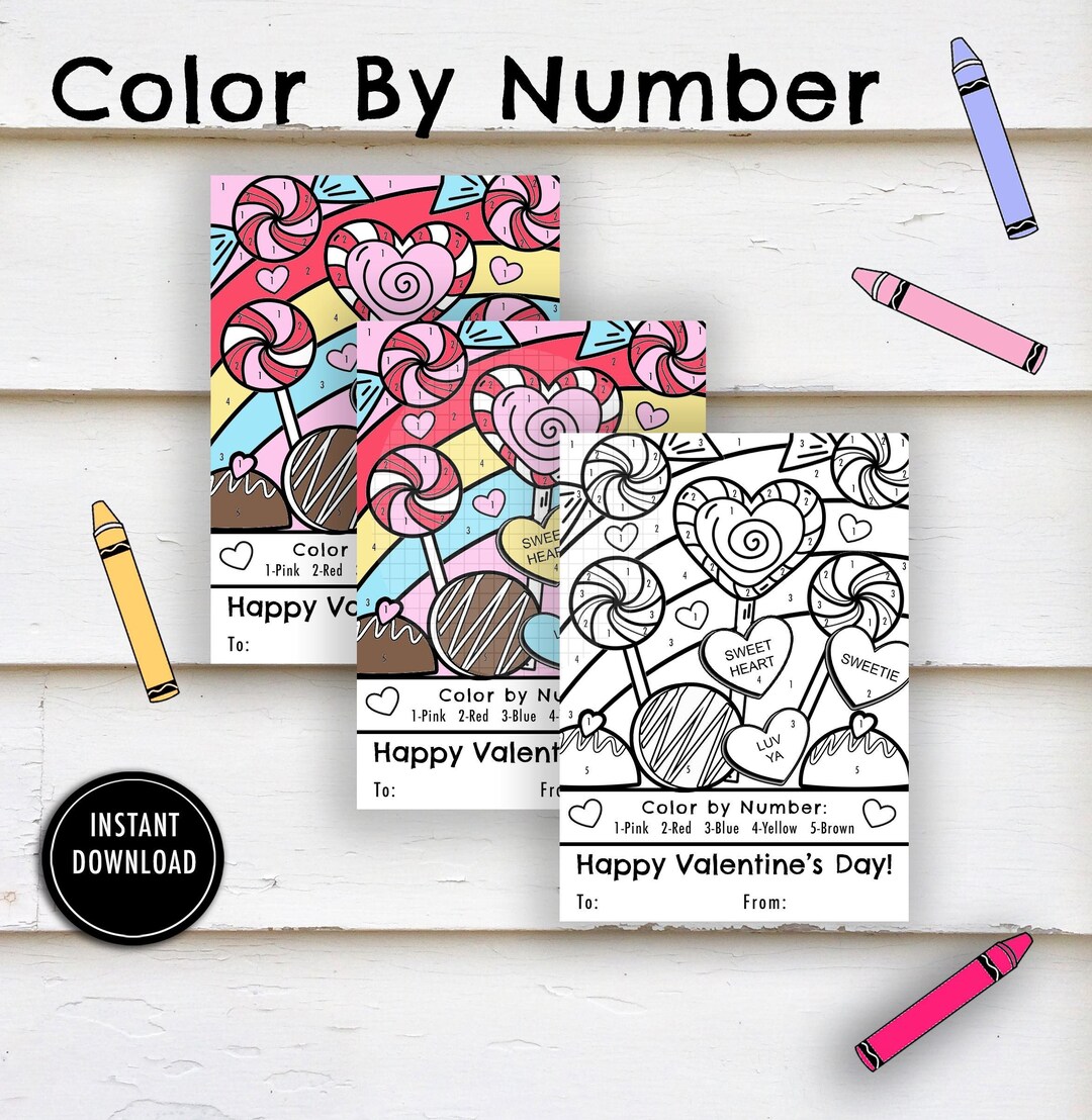 Coloring Valentine Exchange Cards: "valentines Exchange" Color by ...