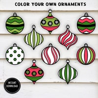 Printable Christmas Ornament Cut-outs | 5 Blank Ornament Templates for ...