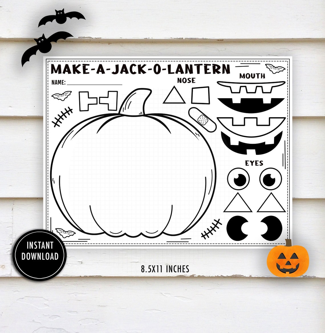 Halloween Pumpkin Craft Printable - Make a Jack O Lantern, Cut and ...