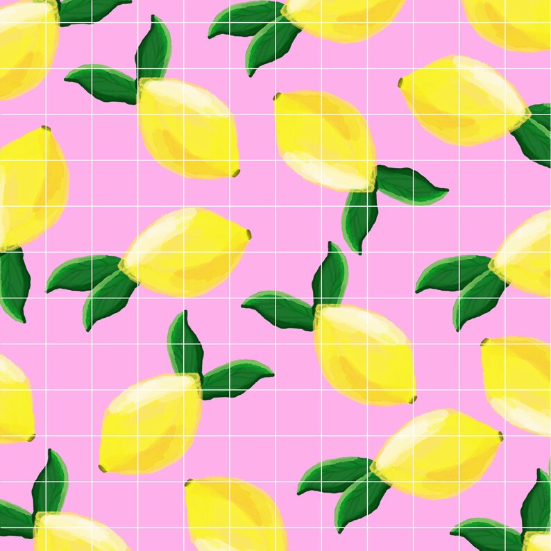 Pink Lemon Digital Paper: pink Lemons With - Etsy