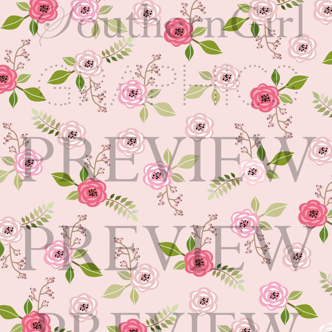 Pink Wildflower Digital Paper: Floral Scrapbook Patterns (digital ...