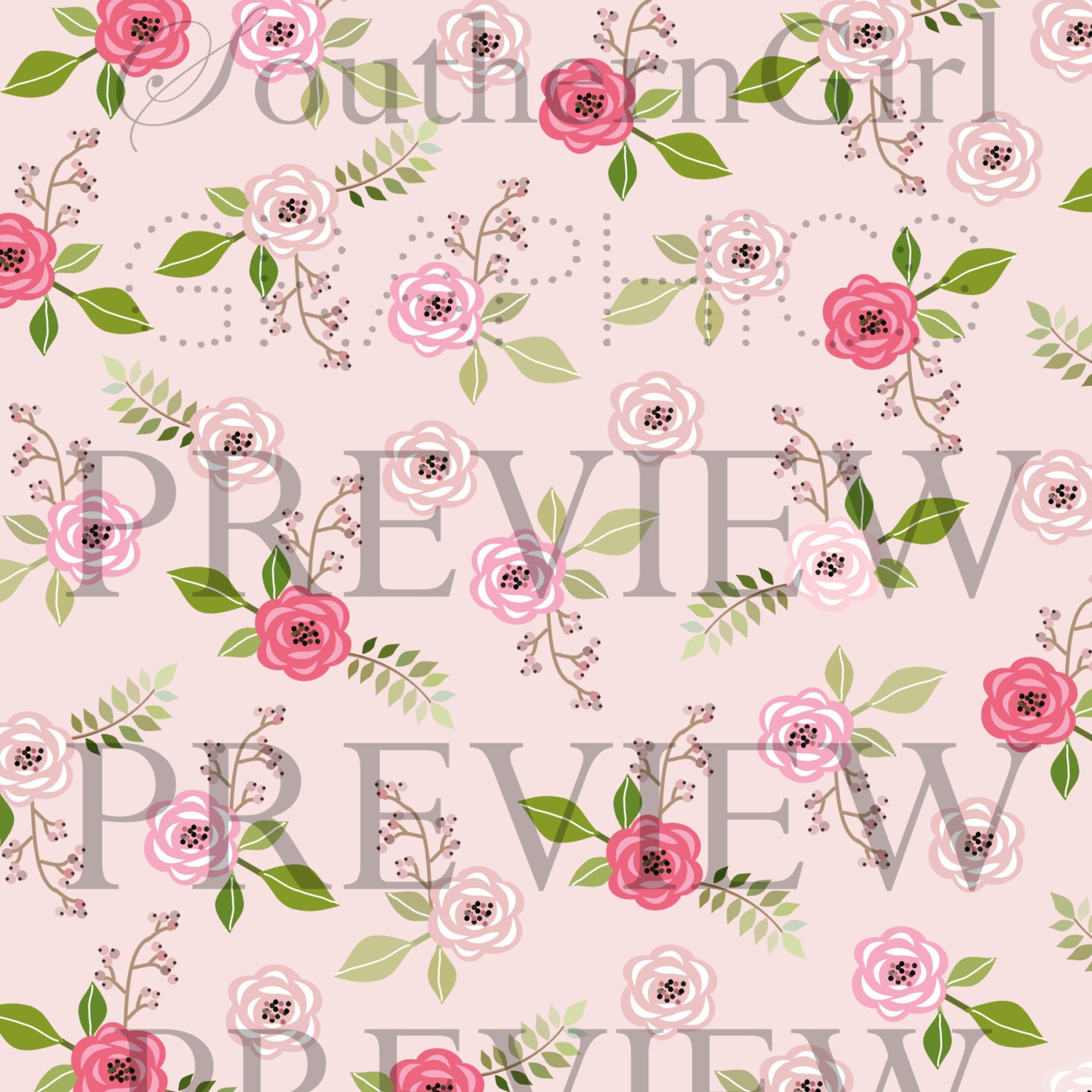 Pink Wildflower Digital Paper: Floral Scrapbook Patterns (digital ...