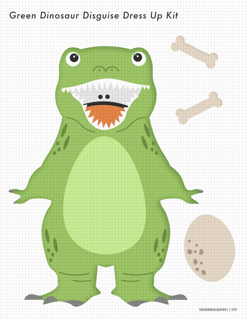 Turkey Disguise Printable - Dinosaur Turkey, Green, Dino Disguise ...