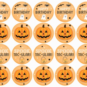 Halloween Birthday Cupcake Toppers Printable: "halloween CUPCAKE Topper ...