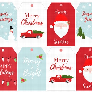 Classic Christmas Gift Tag Printable: classic CHRISTMAS Tag Santa ...
