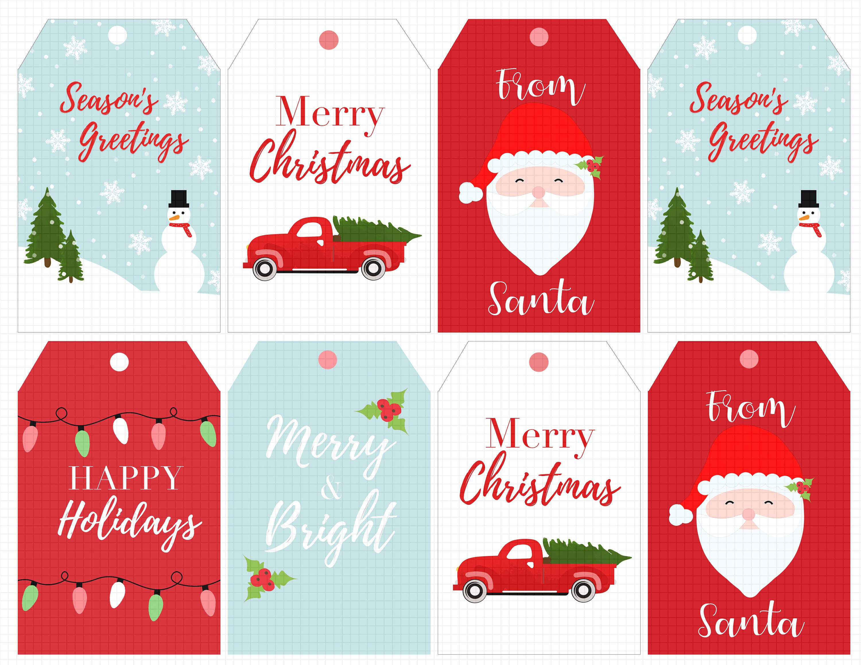 Classic Christmas Gift Tag Printable: classic CHRISTMAS | Etsy
