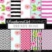 Watercolor Rose Digital Paper: "trendy Rose" With Pink, Blue, Green ...