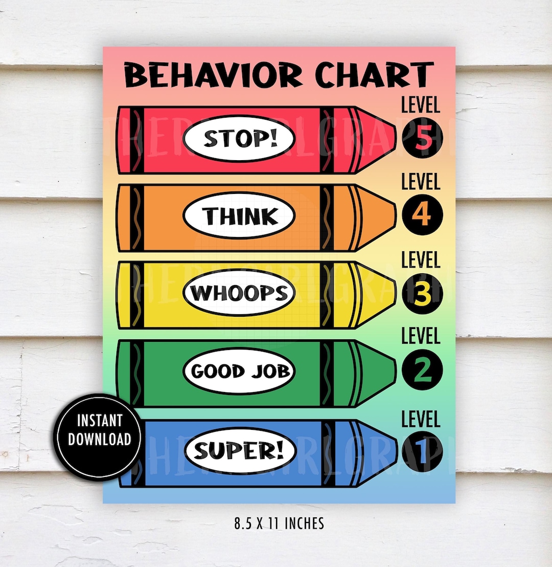 Classroom Behavior Chart Printable Download: behavior CLIP Chart Crayon ...