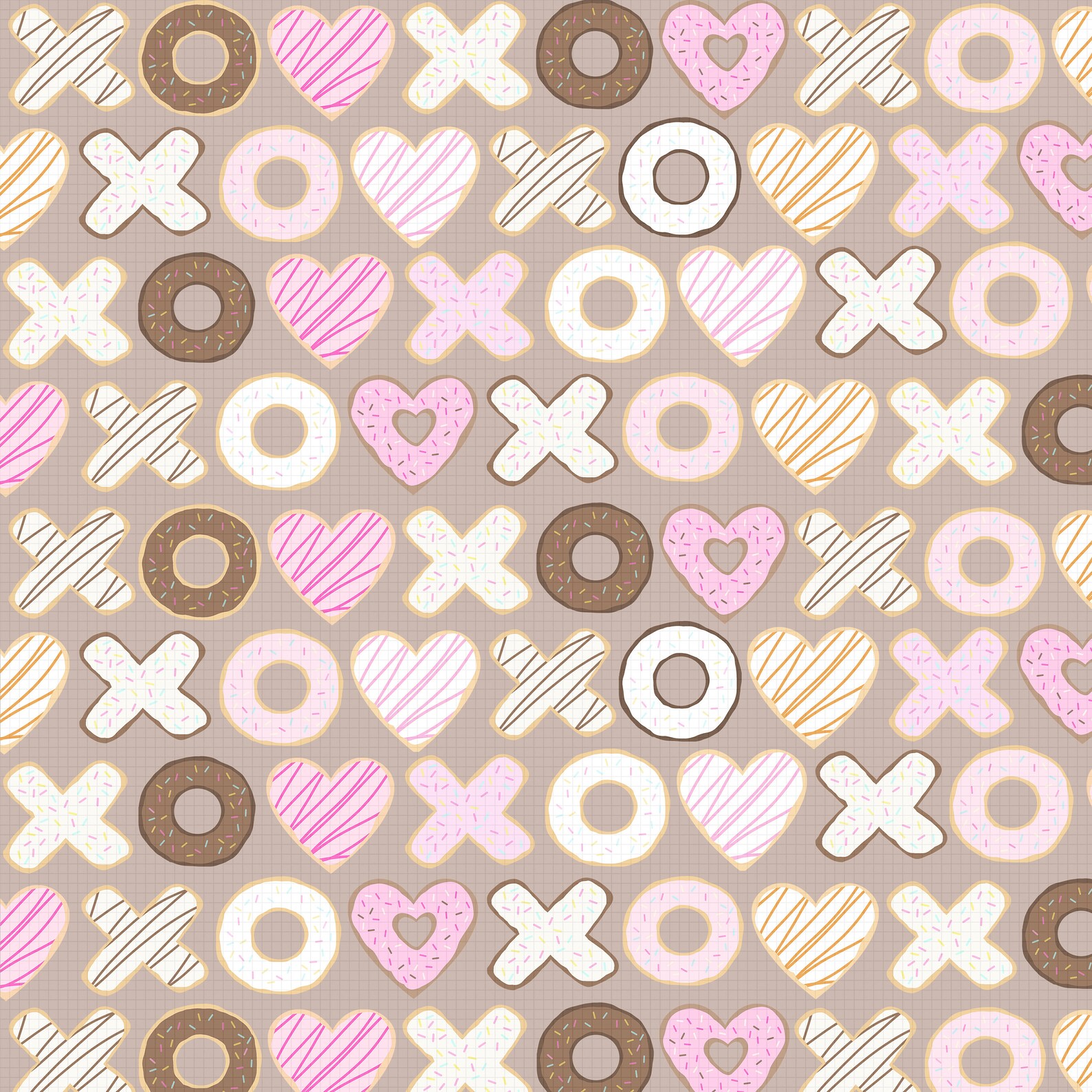 Donut Digital Paper - "donut Love" Donut, Doughnut, Heart, Sprinkles ...