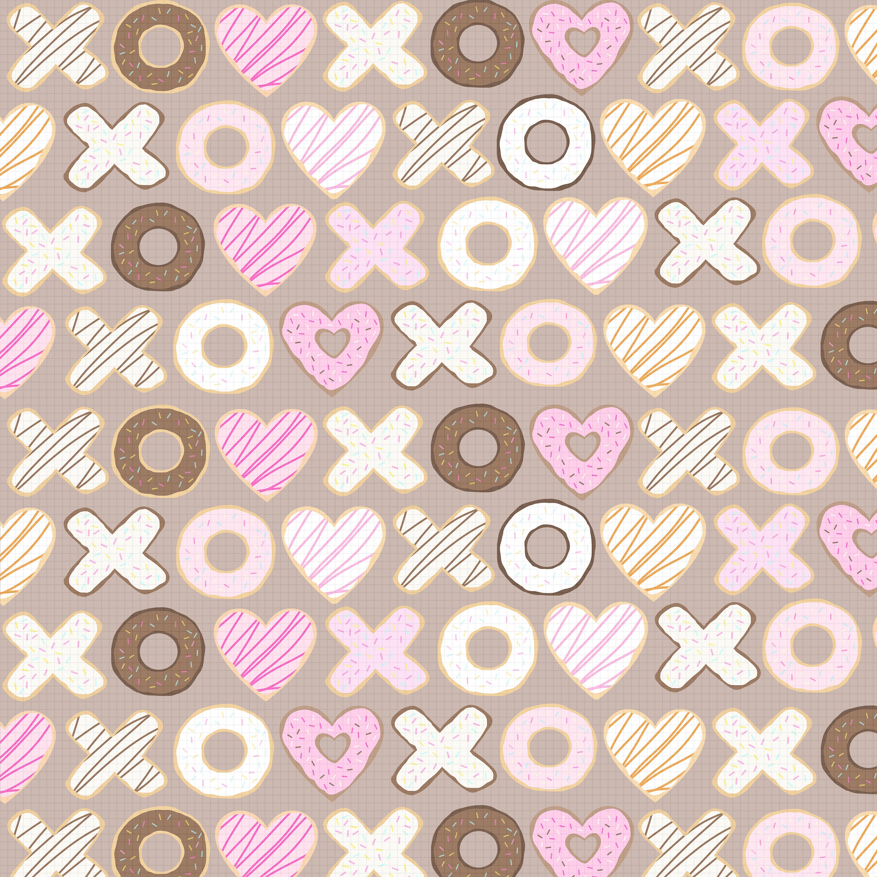 Donut digital paper DONUT LOVE donut doughnut | Etsy
