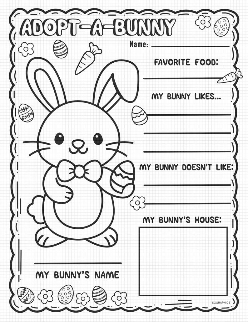 Adopt-a-bunny Writing Craft Printable – Easter Activity for Kids ...