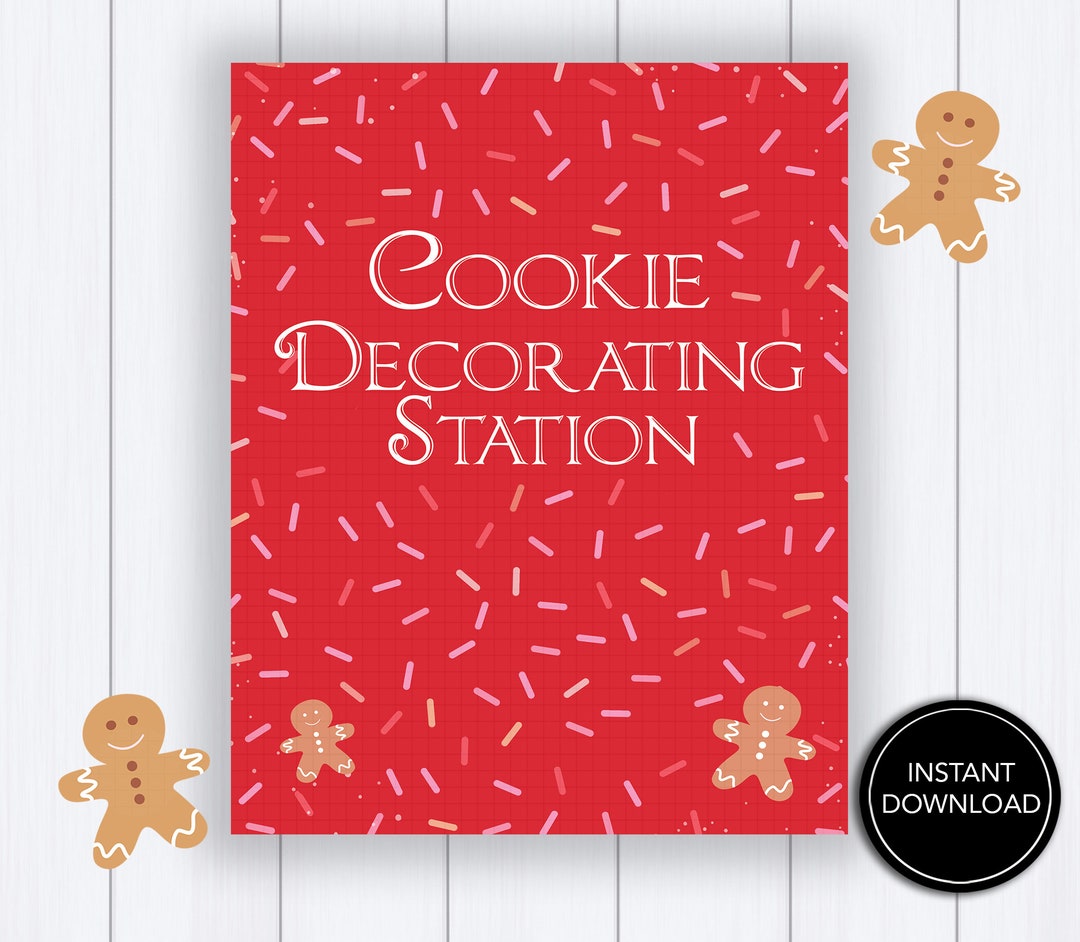 Gingerbread Decorating Station Sign Printable File "gingerbread Party ...