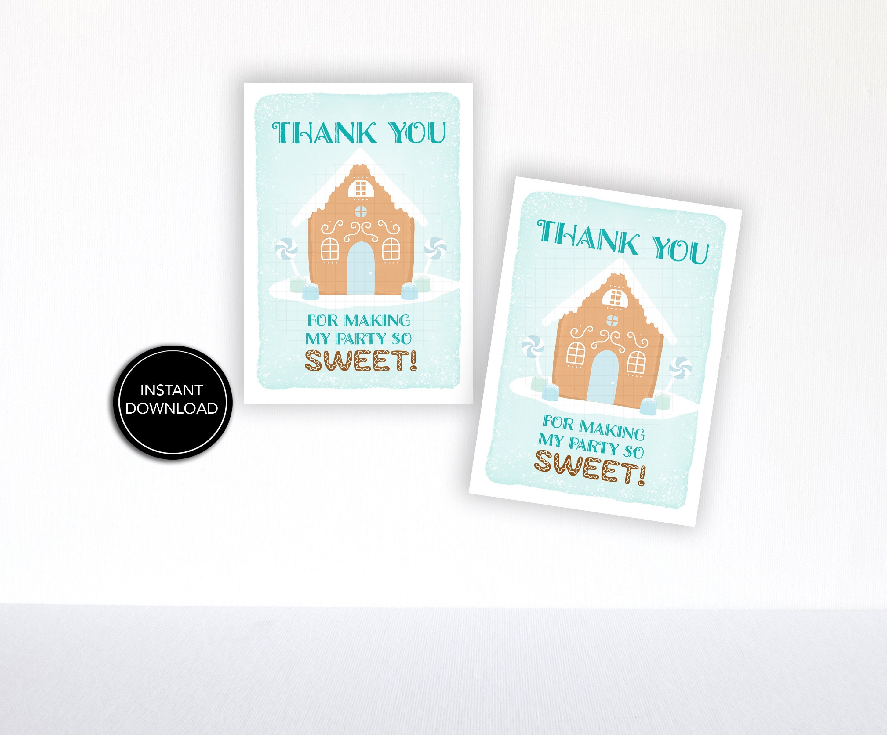 Blue Gingerbread Favor Tag Printable: blue GINGERBREAD | Etsy