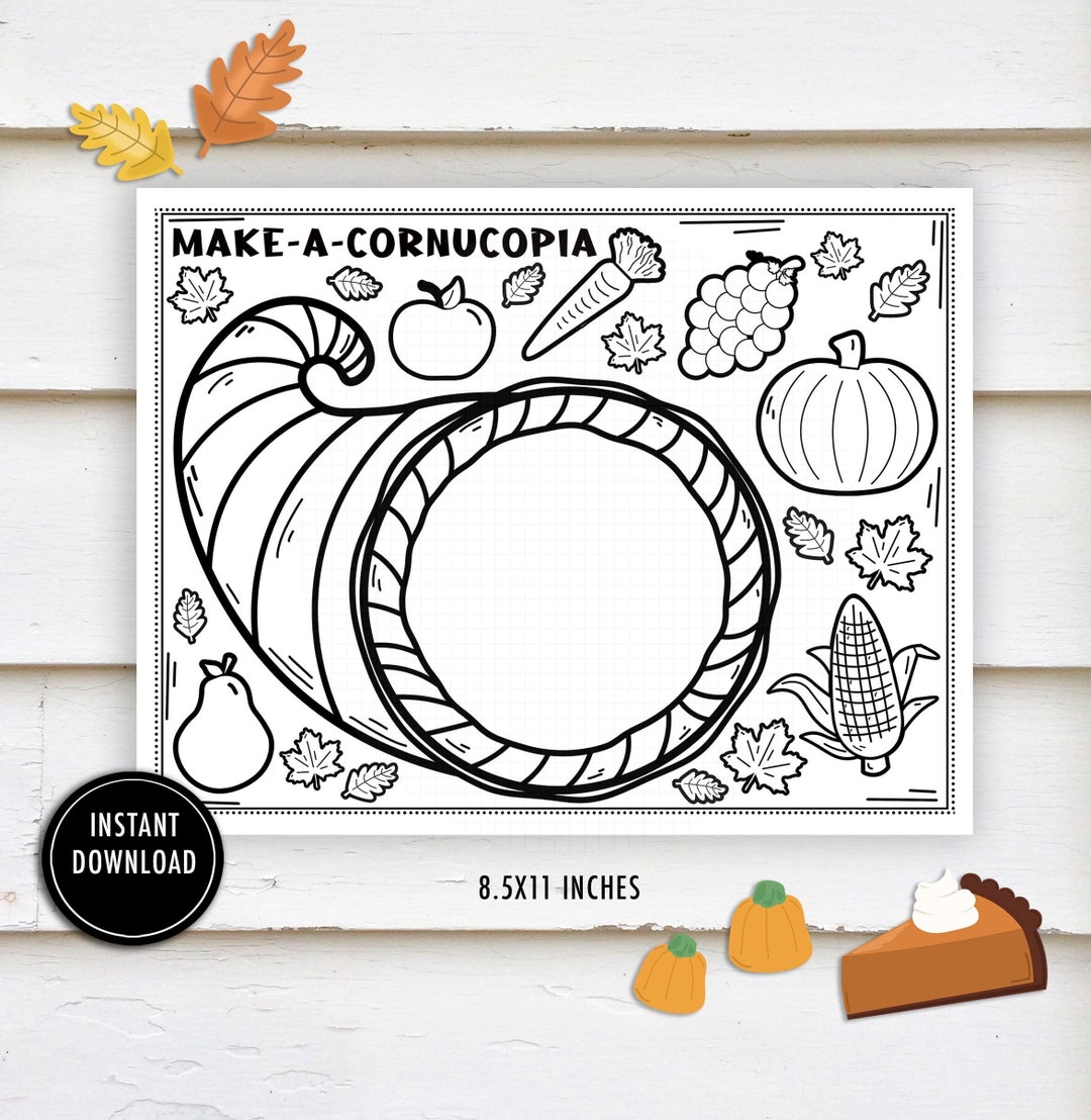 Thanksgiving Kids Craft - "cornucopia" Cornucopia, Coloring, Kids Table ...