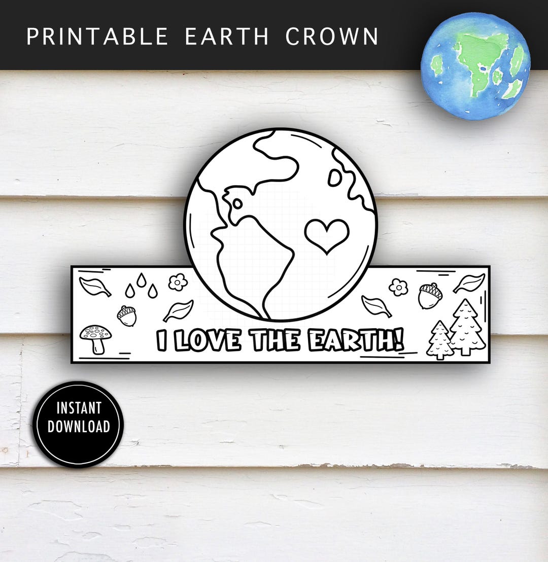 Earth Day Crown Printable - "earth CROWN Hat" Earth Day Craft, Cut and ...