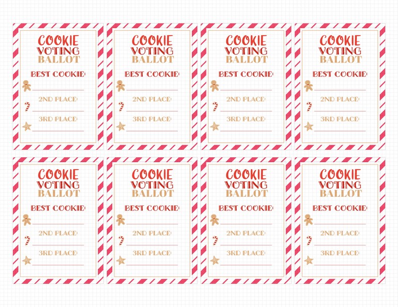 Cookie Exchange Voting Kit: "cookie EXCHANGE Party" Cookie Contetst ...