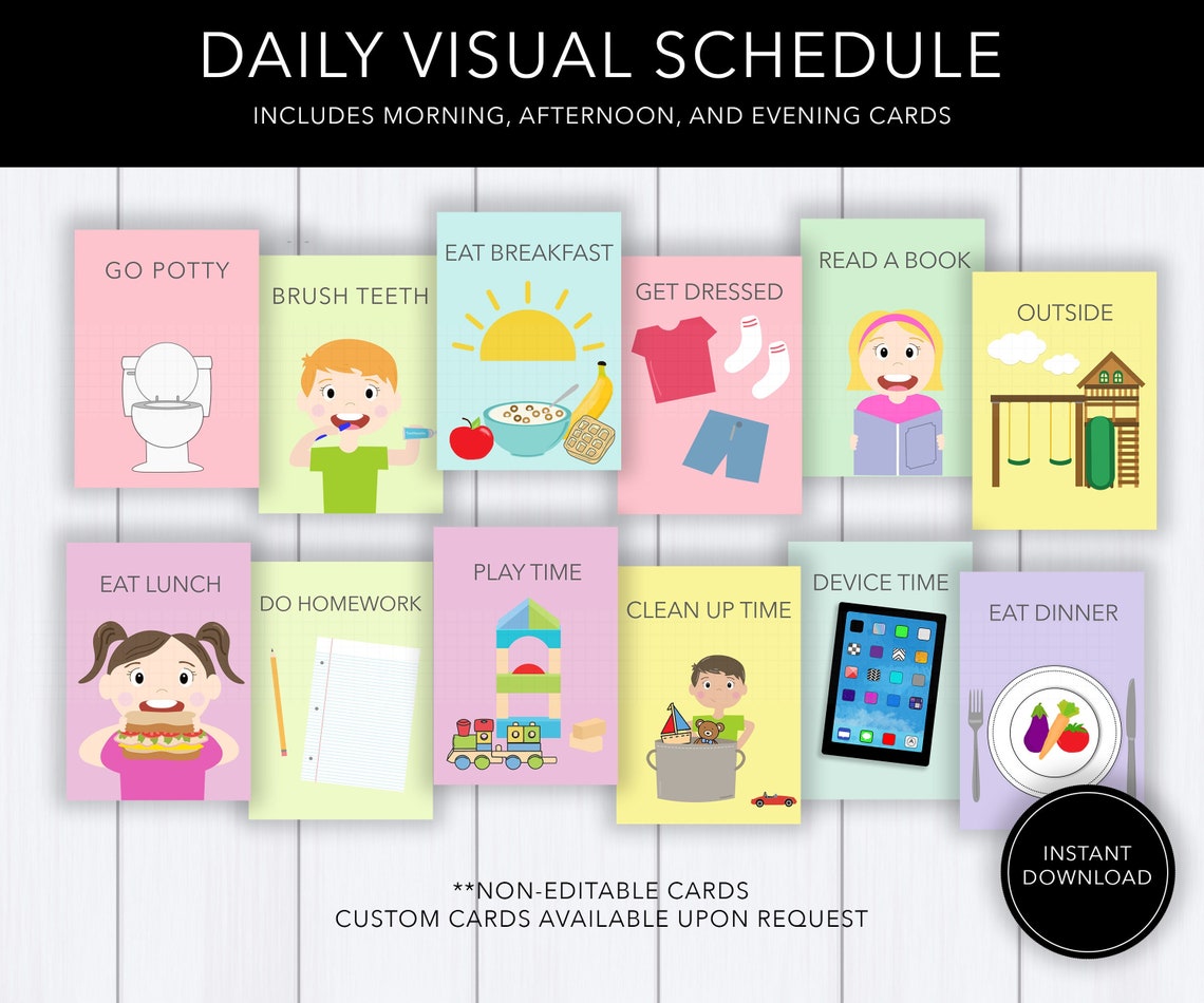 Kids Daily Schedule Printable: daily SCHEDULE | Etsy