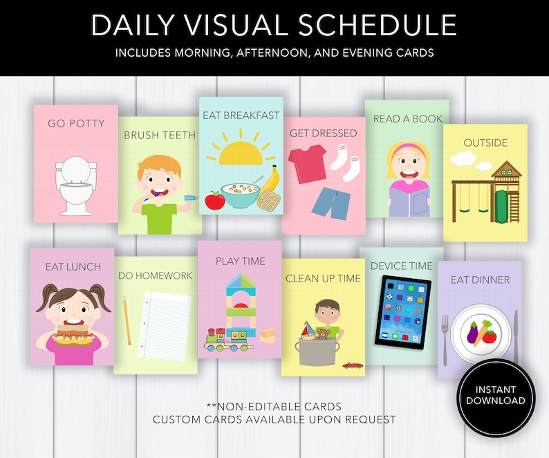 Kids Daily Schedule Printable: daily SCHEDULE | Etsy