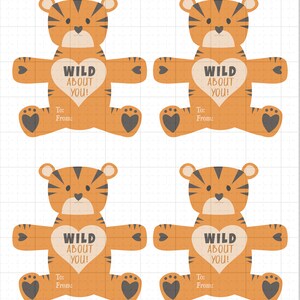 Tiger Valentine Card Printable Download: "tiger VALENTINES Exchange ...
