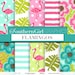 Flamingo Digital Paper: flamingos With Tropical Watercolor Pink, Aqua ...