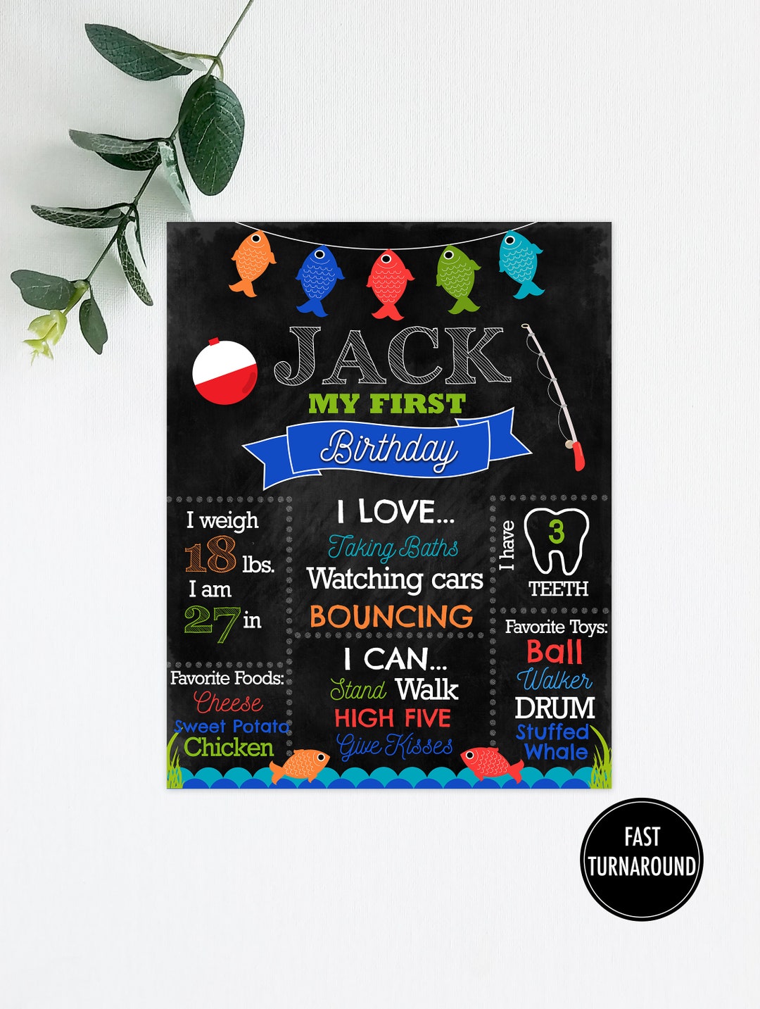 Fishing Milestone Chart Printable: Ofishally One, the Big One, First ...