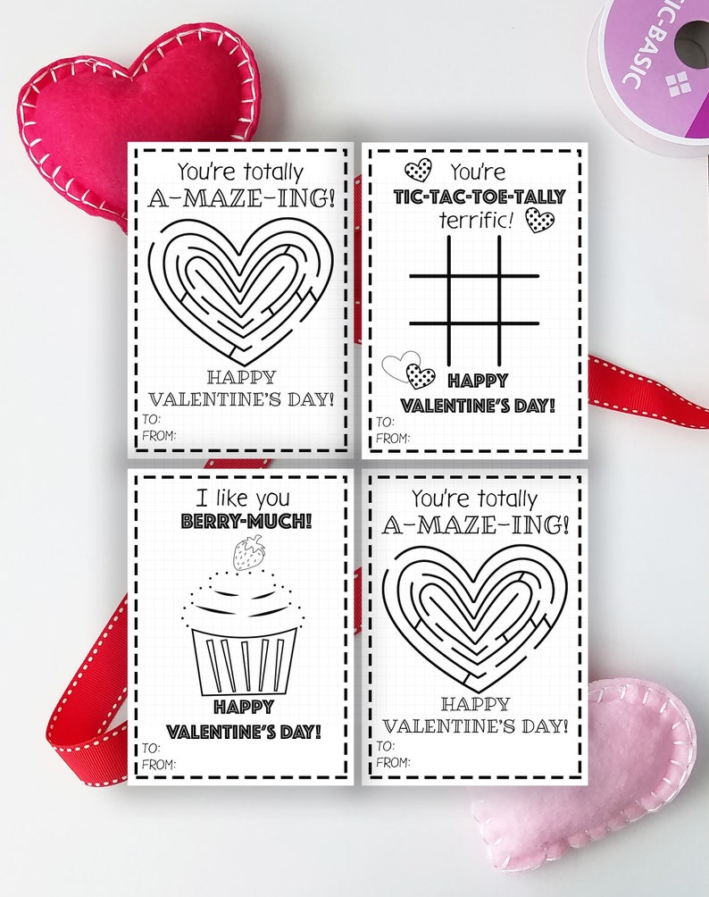 Activity Valentine Cards: Maze, Tic Tac Toe, Connect the Dots (digital ...