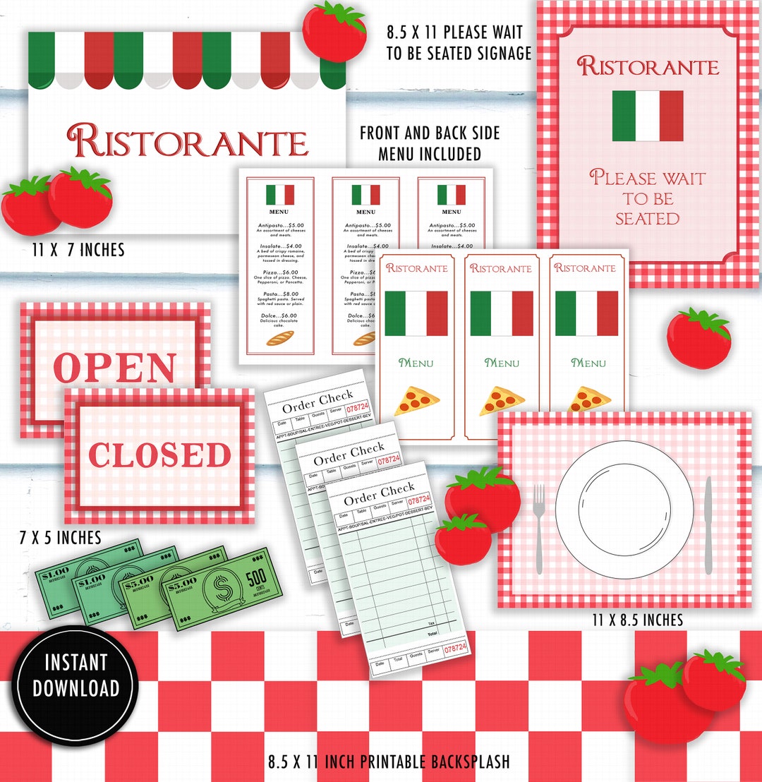 Restaurant Pretend Play Printable Bundle: "market Play" Pretend ...