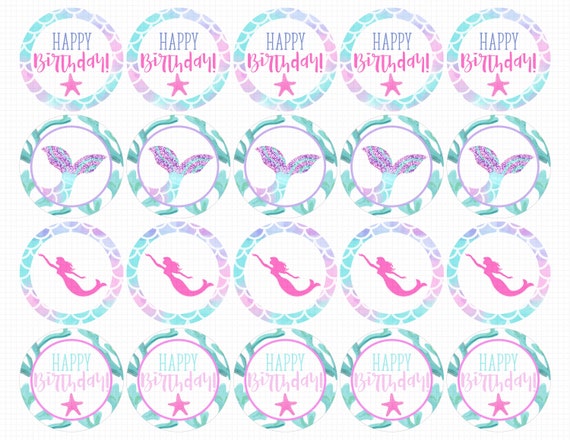 Mermaid Tail Cupcake Toppers Printable Mermaid Cupcake Topper Fondant